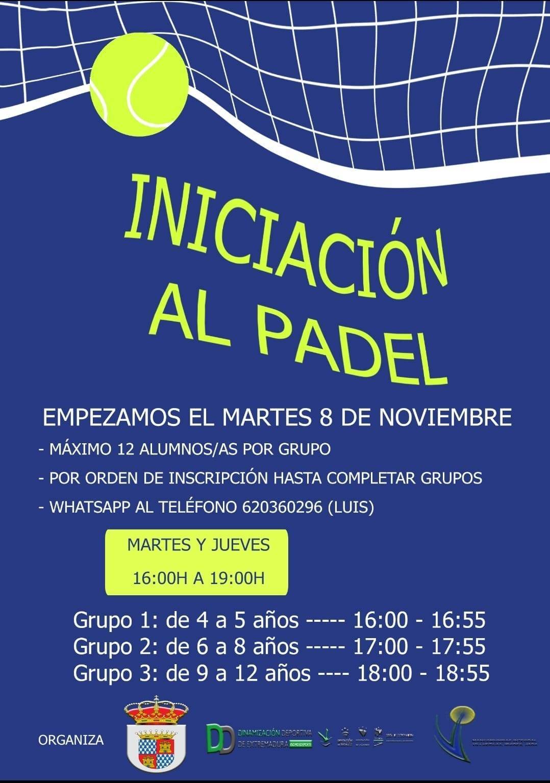 Evento: Iniciación al pádel (2022) - Deleitosa (Cáceres)